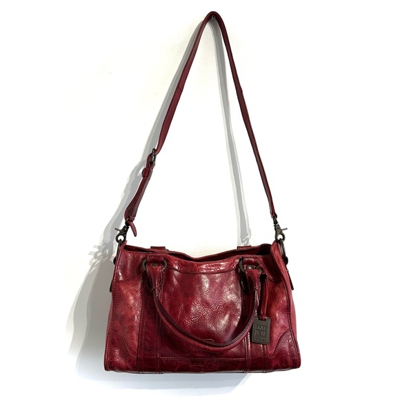 Frye | Bags | Frye Melissa Satchel Red Leather Bag Crossbody Top Handle ...